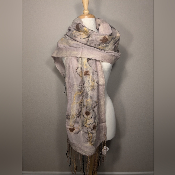 Rendezvous West | Accessories | Silk Scarf With Nuno Felting | Poshmark